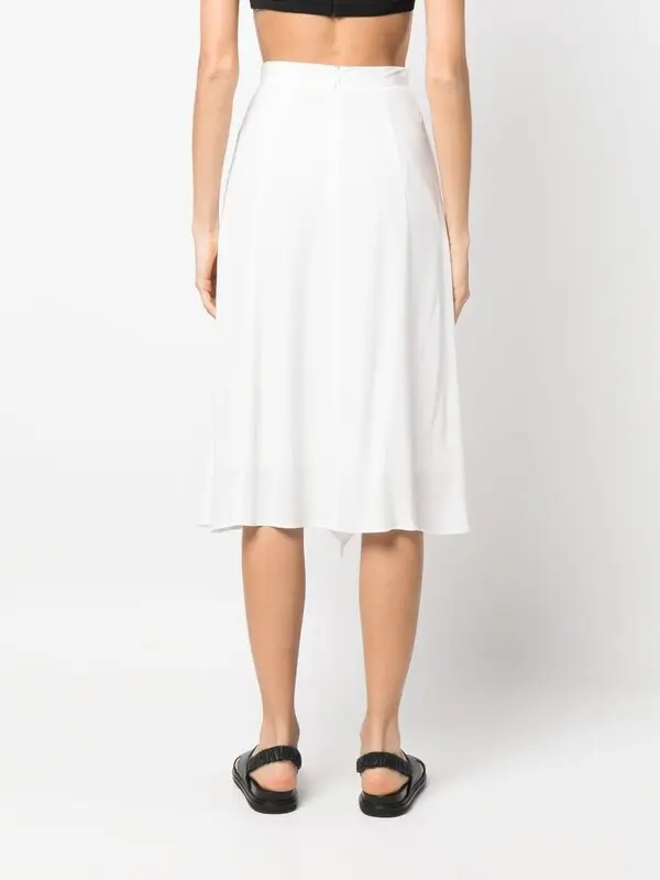 BLANCA VITA Draped Midi Skirt - White