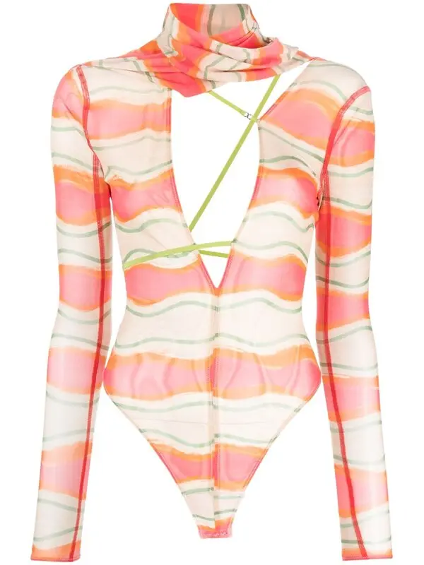 Jacquemus Le Abanaba Semi-sheer Bodysuit - Pink