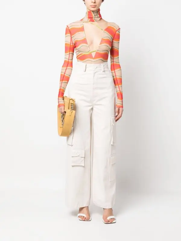 Jacquemus Le Abanaba Semi-sheer Bodysuit - Pink