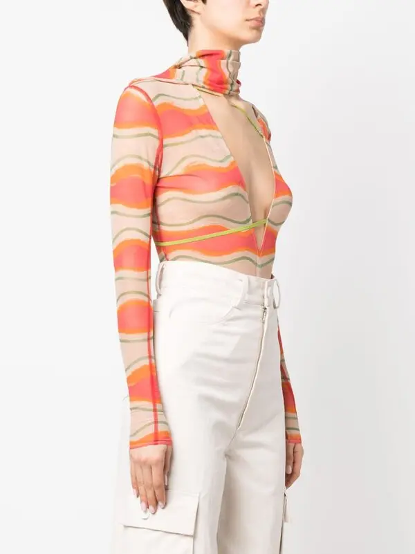 Jacquemus Le Abanaba Semi-sheer Bodysuit - Pink