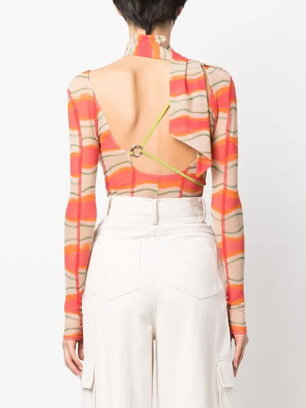 Jacquemus Le Abanaba Semi-sheer Bodysuit - Pink