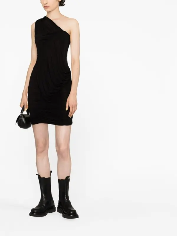 Rick Owens One-shoulder Ruched Minidress
