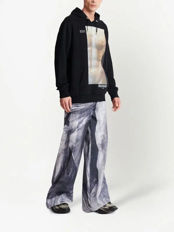 Balmain Graphic-print Cotton Hoodie