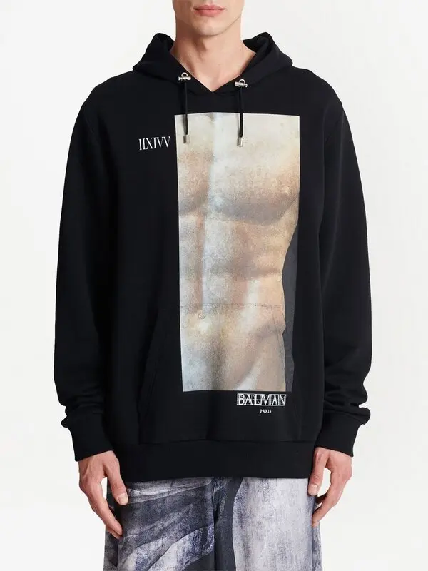 Balmain Graphic-print Cotton Hoodie