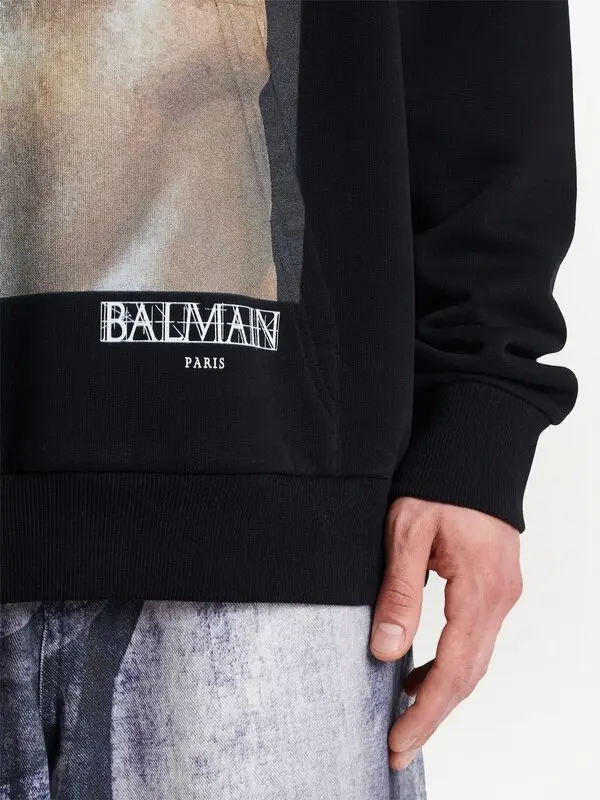 Balmain Graphic-print Cotton Hoodie