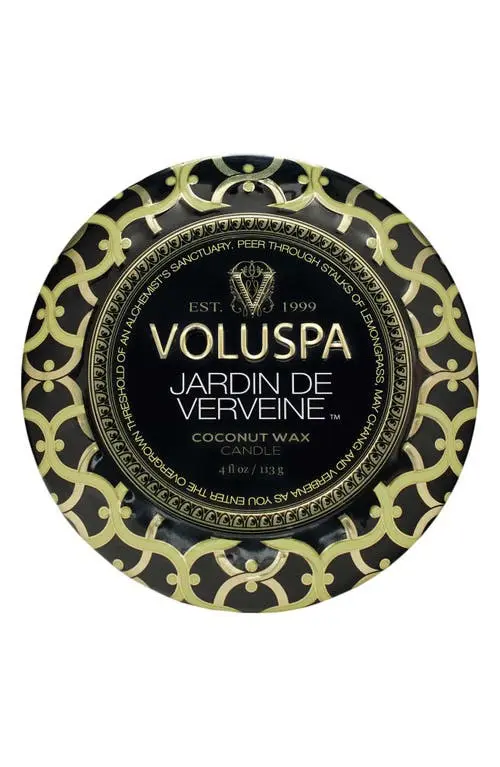 Voluspa Jardin De Verveine Mini Tin Candle - Black Tones