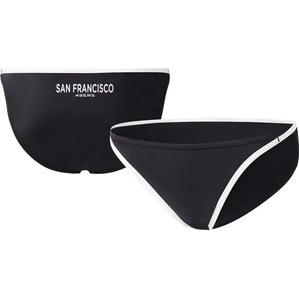 G-III 4HER BY CARL BANKS San Francisco 49ers Play Action Bikini Bottom - Black