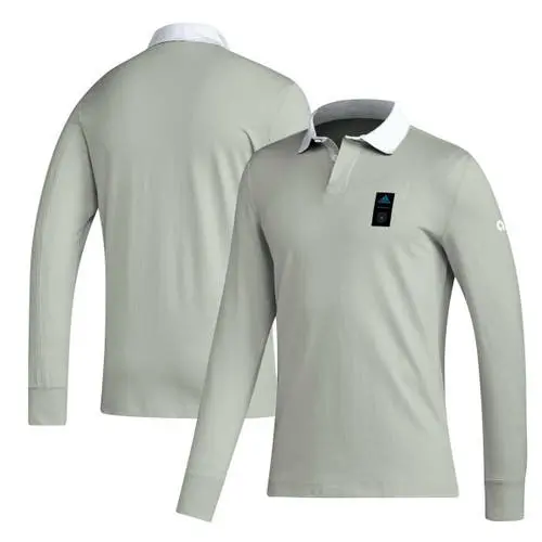 Adidas 2023 Player Charlotte Fc Travel Long Sleeve Polo - Gray