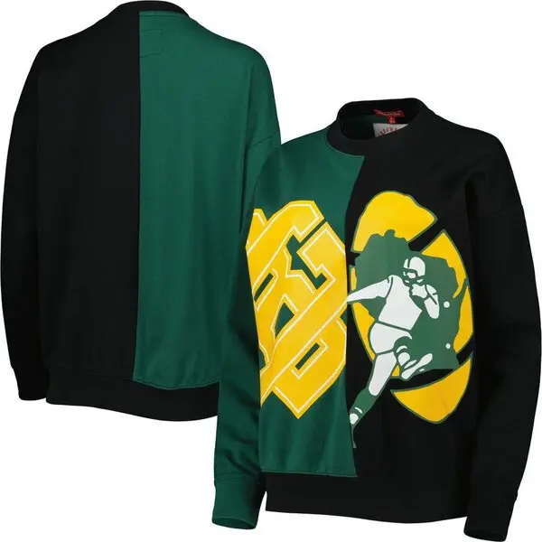 Mitchell & Ness Black Bay Packers Big Face Pullover Sweatshirt