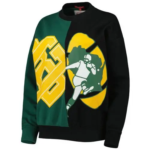 Mitchell & Ness Black Bay Packers Big Face Pullover Sweatshirt