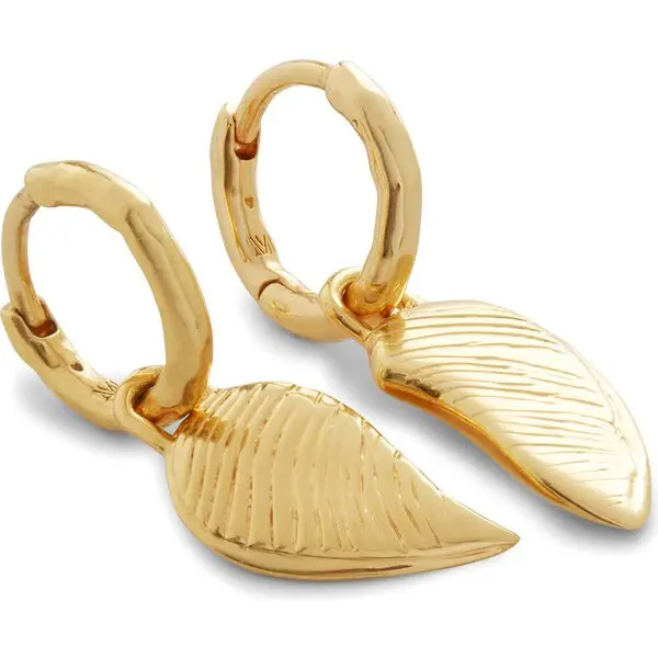 Monica Vinader Wing Charm Earrings - 18ct Gold Vermeil On Sterling