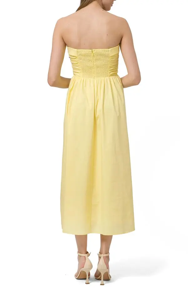 Wayf Convertible Strapless Dress In Yellow - 60% Off | Editorialist