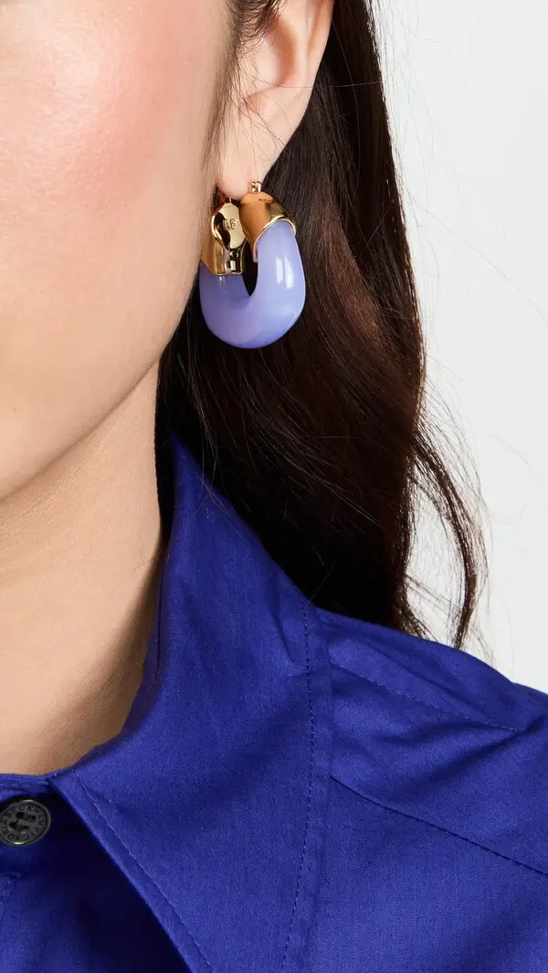LIZZIE FORTUNATO Organic Hoops In Periwinkle