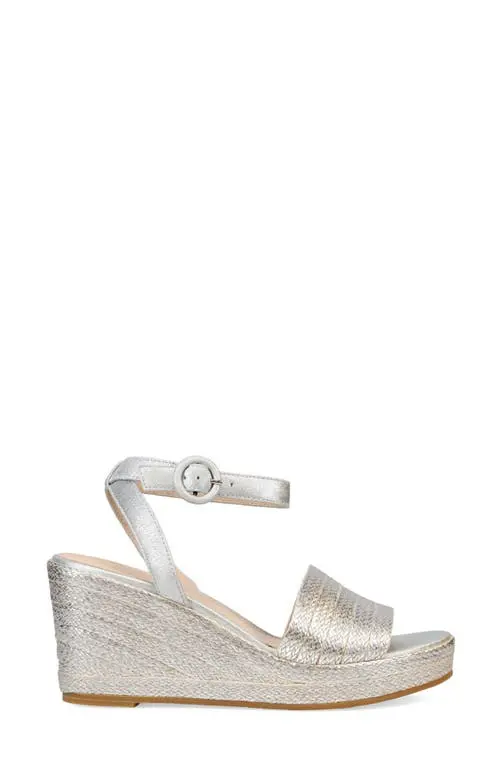 Pelle Moda Wilder Espadrille Wedge Sandal - Silver