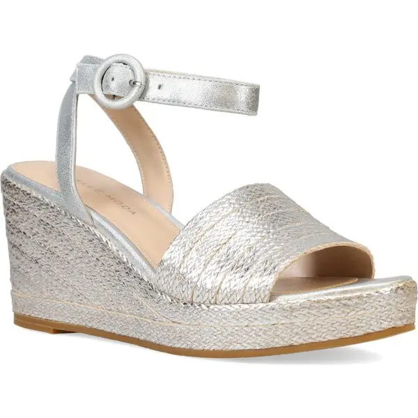 Pelle Moda Wilder Espadrille Wedge Sandal - Silver
