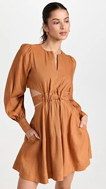 aje dress brown Layered Racerback Dress 827 main image 1