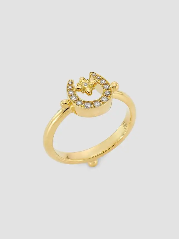 Temple St. Clair Celestial 18k Yellow & 0.12 Tcw Diamond Mini Horseshoe Ring