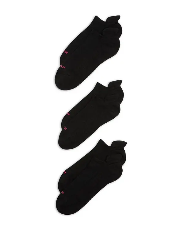 Hue Air Cushion Tab Back No Show Socks Set Of 3 - Black