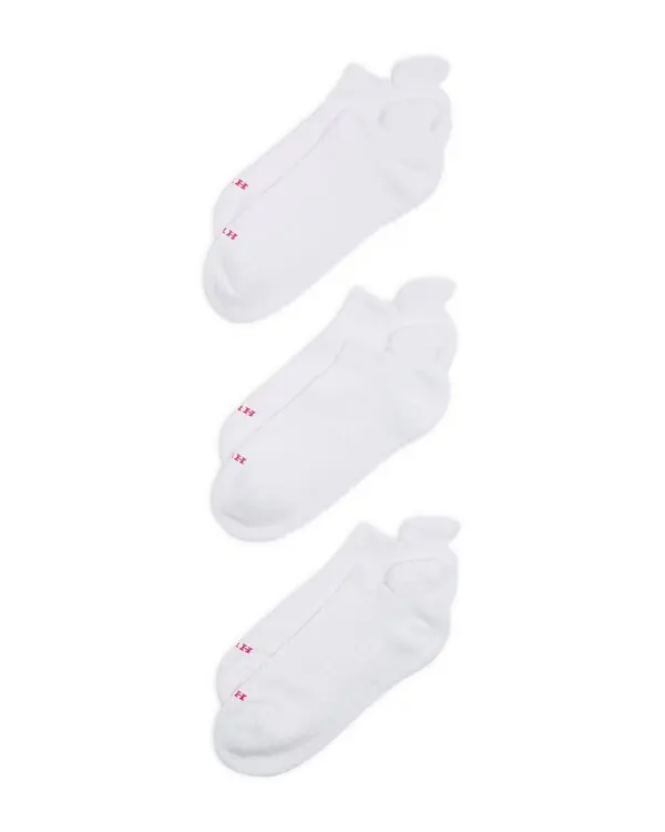 Hue Air Cushion Tab Back No Show Socks Set Of 3 - White
