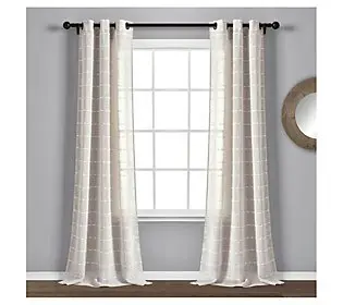 LUSH DECOR Farmhouse Textured Grommet Sheer 38x108 Set Ush Decor - One-color