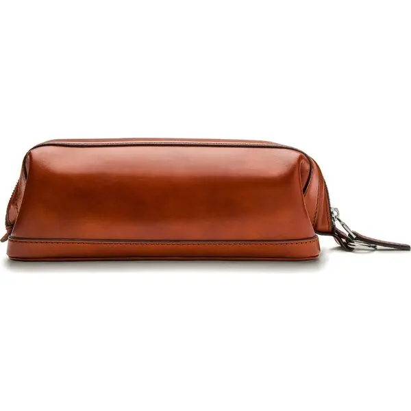 Bosca Leather Dopp Kit - Amber