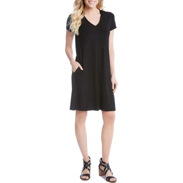 Karen Kane Quinn Pocket Shift Dress - Black