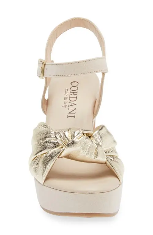 Cordani Lola Knotted Platform Sandal - Platino