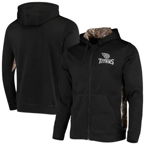 DUNBROOKE Realtree Camo Tennessee Titans Decoy Tech Fleece Full-zip Hoodie - Black