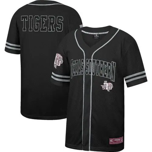 COLOSSEUM Texas Southern Tigers Mesh Baseball Jersey - Black