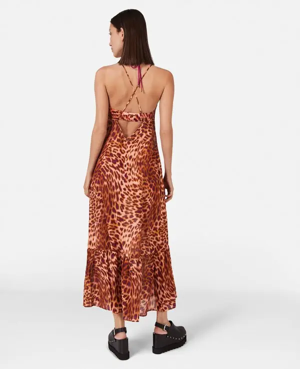 Stella Mccartney Blurred Cheetah Print Long Beach Dress - Pink |  Editorialist