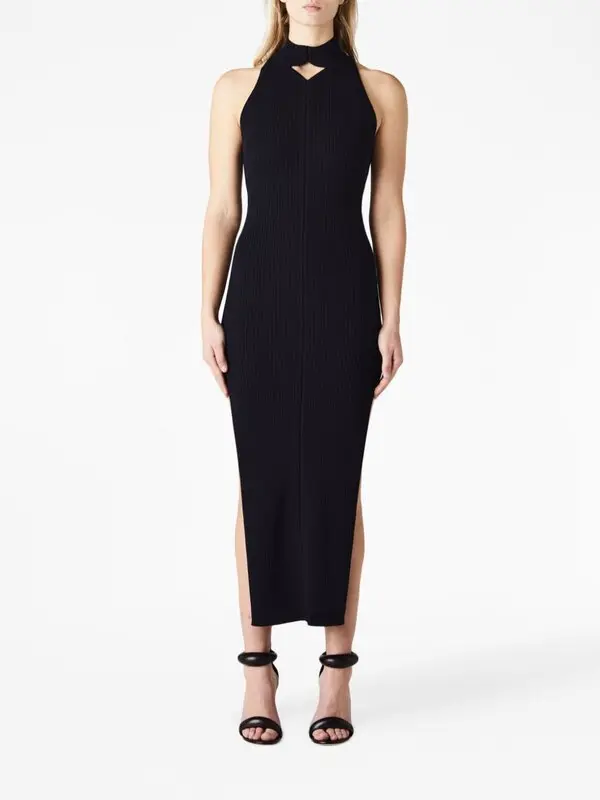 COURREGES Cut-out Ribbed Midi Dress