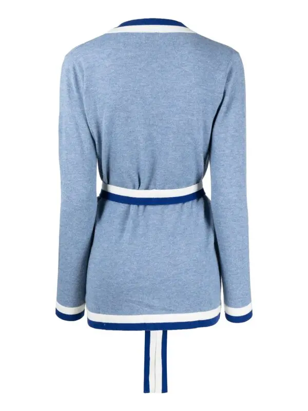 MADELEINE THOMPSON Belted Knitted Cardigan - Blue