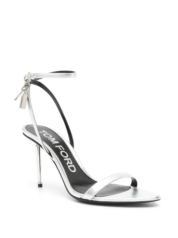 TOM FORD Padlock Pointy Naked 85mm Leather Sandals