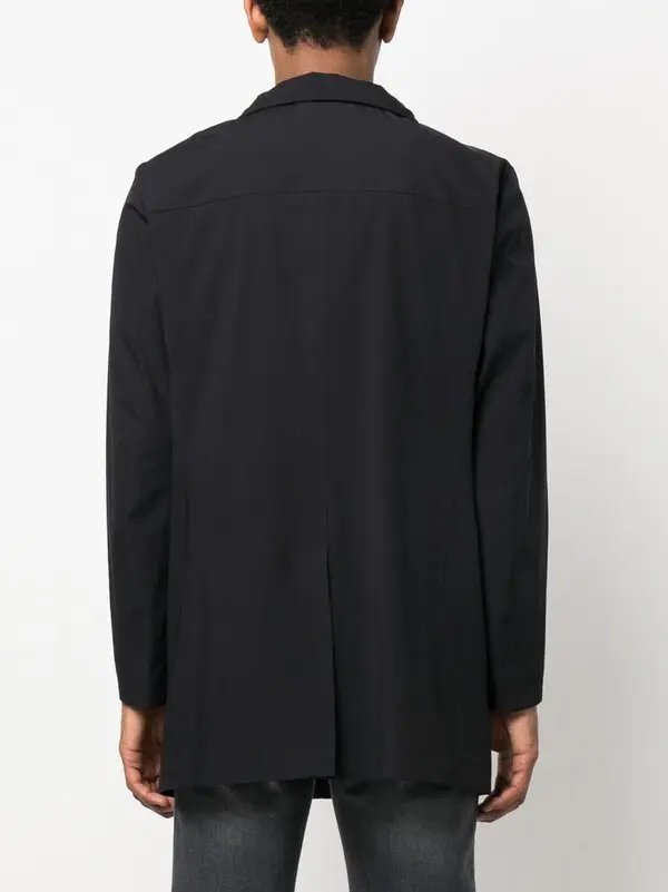 MOORER Stand-up Collar Raincoat - Black
