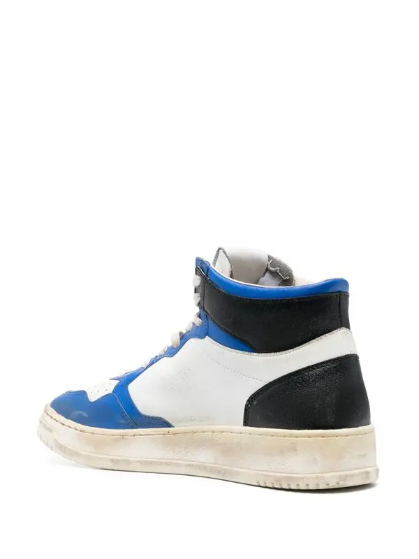 AUTRY Distressed-effect Hi-top Sneakers - White