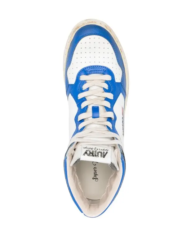 AUTRY Distressed-effect Hi-top Sneakers - White