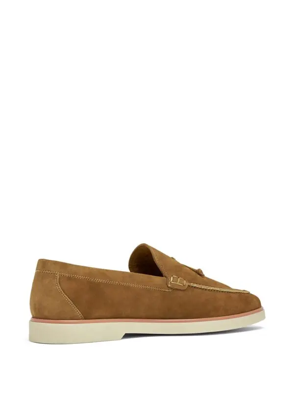 Magnanni Almond-toe Suede Loafers - Brown