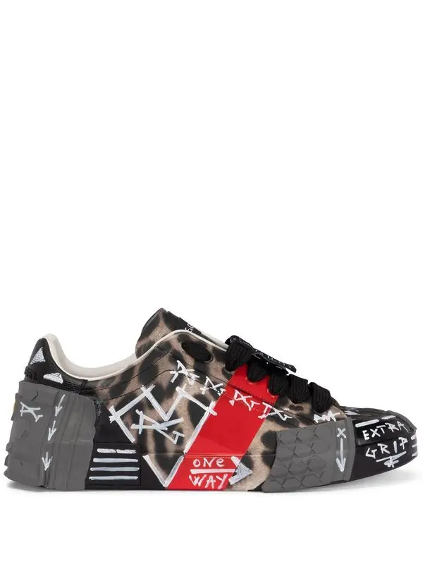 Dolce & Gabbana Portofino Graffiti-print Sneakers