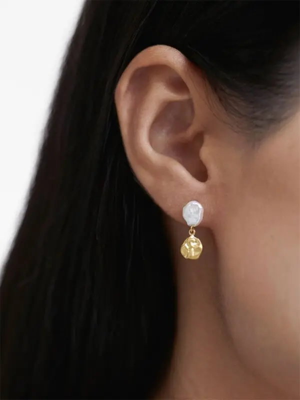 Monica Vinader Mother Of Pearl Keshi Pearl Stud Earrings - Gold