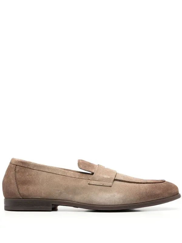 DOUCAL'S Ombré-effect Suede Penny Loafers - Neutrals