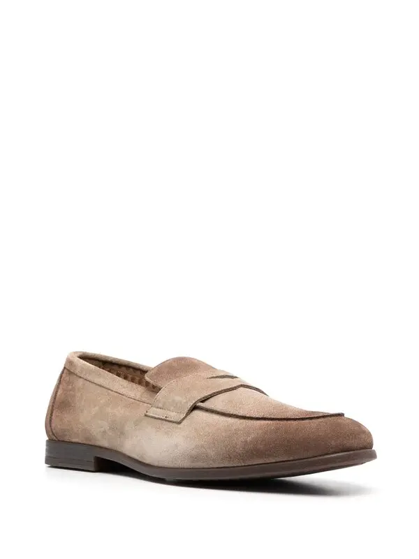 DOUCAL'S Ombré-effect Suede Penny Loafers - Neutrals