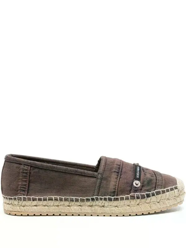 Dolce & Gabbana Logo-patch Denim Espadrilles - Brown