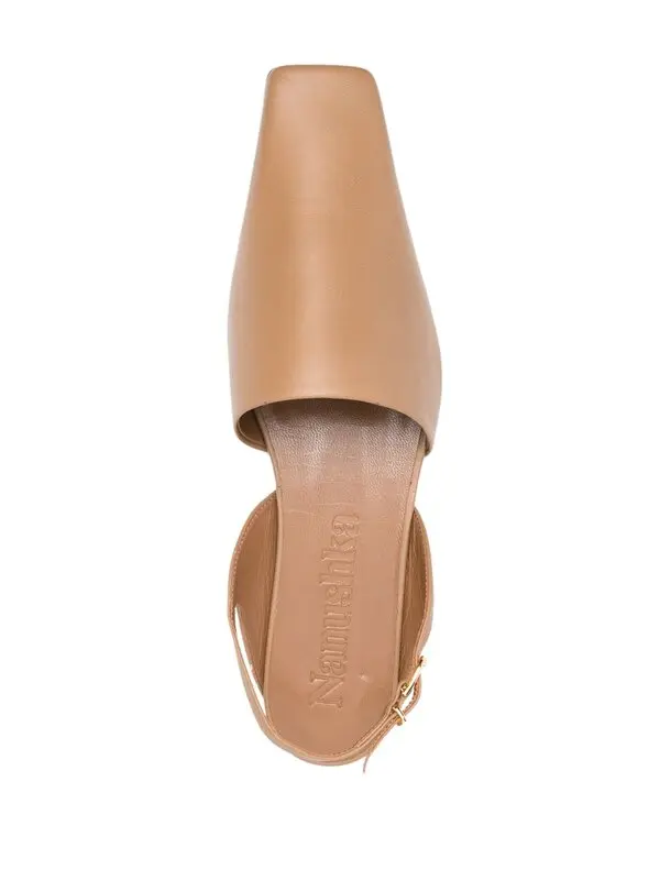 Nanushka Square-toe Leather Slippers