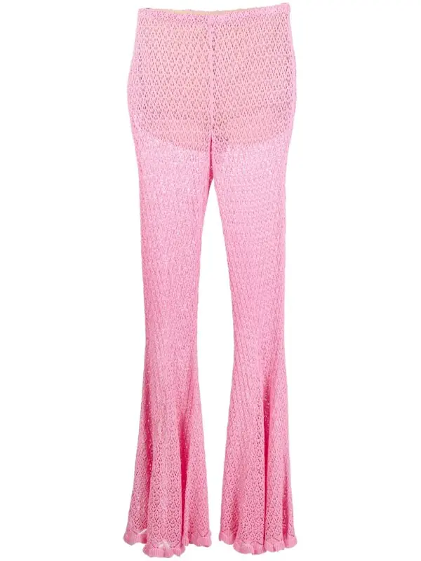 Blumarine Knitted Flared Trousers - Pink