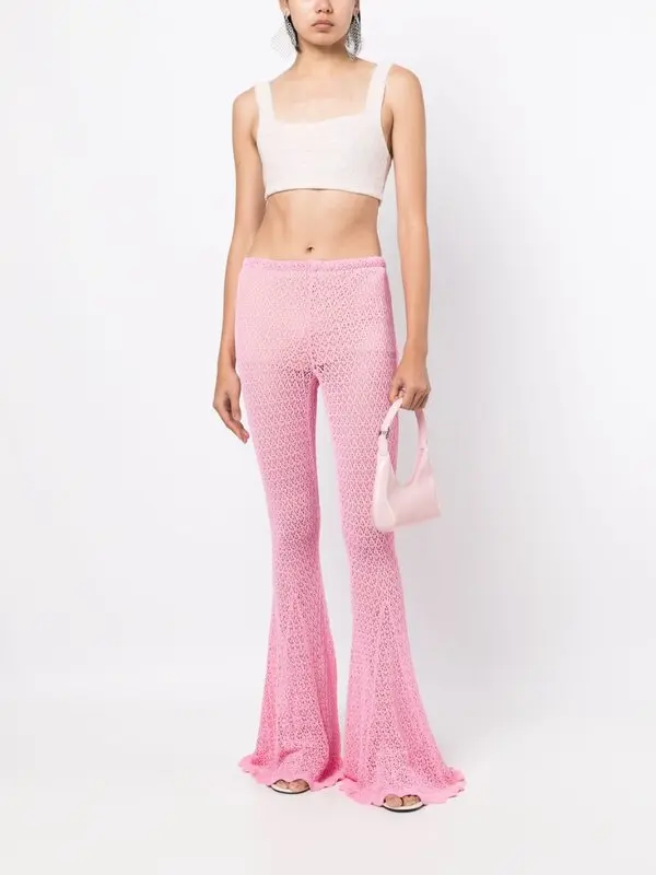 Blumarine Knitted Flared Trousers - Pink
