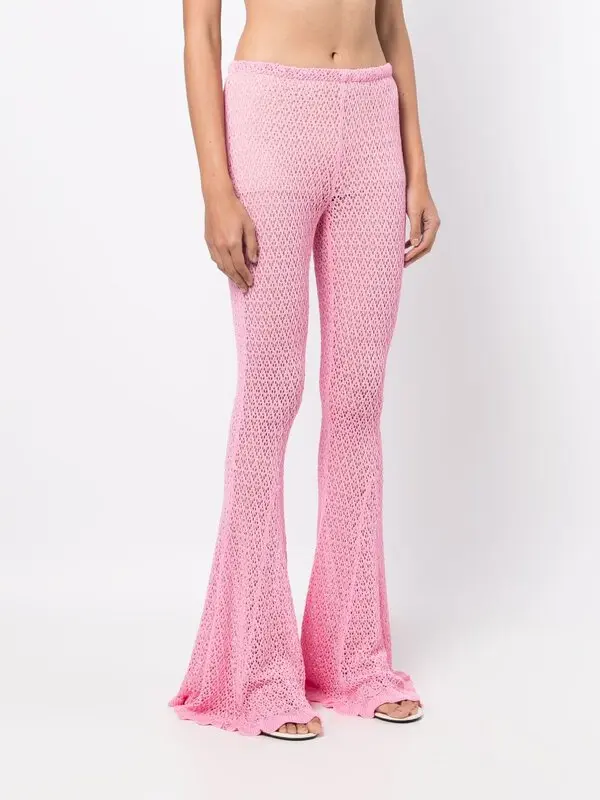 Blumarine Knitted Flared Trousers - Pink