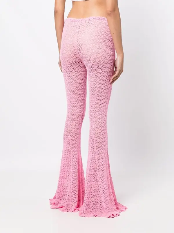 Blumarine Knitted Flared Trousers - Pink