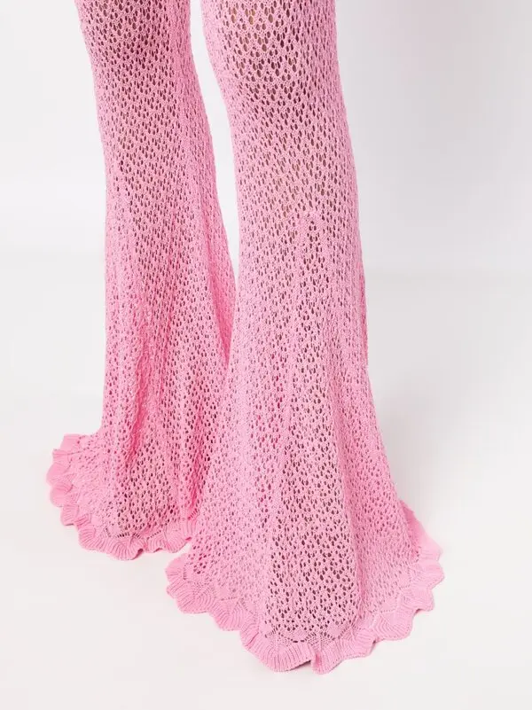 Blumarine Knitted Flared Trousers - Pink