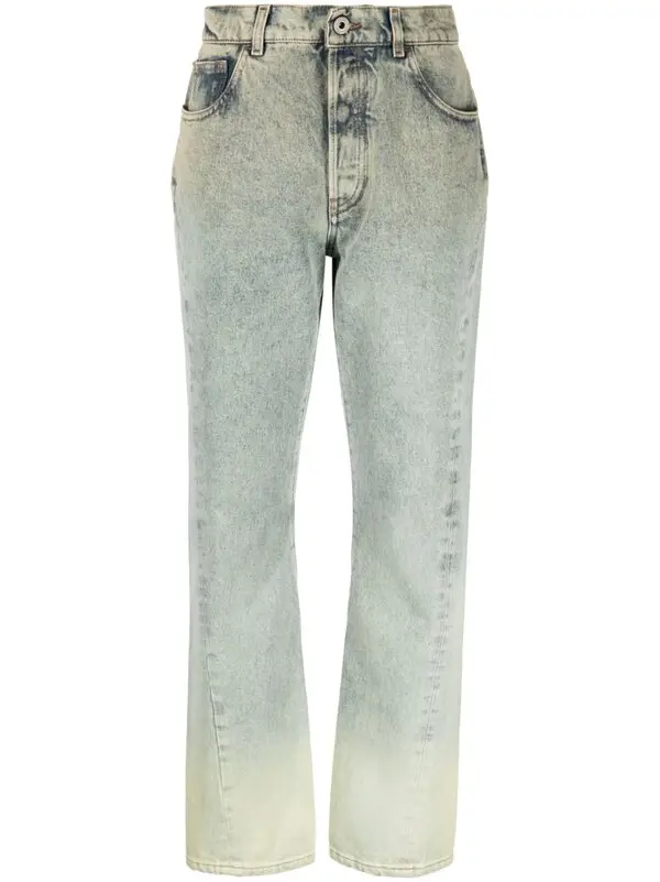 Off-White Washed Denim Straight-leg Jeans