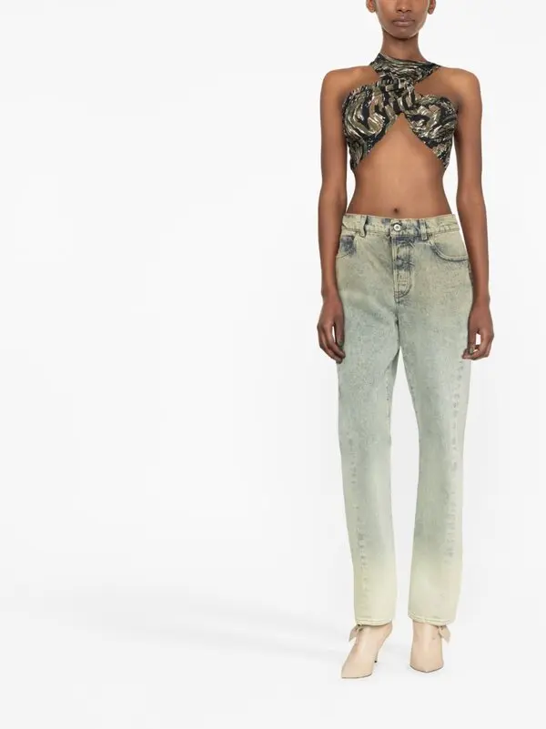 Off-White Washed Denim Straight-leg Jeans